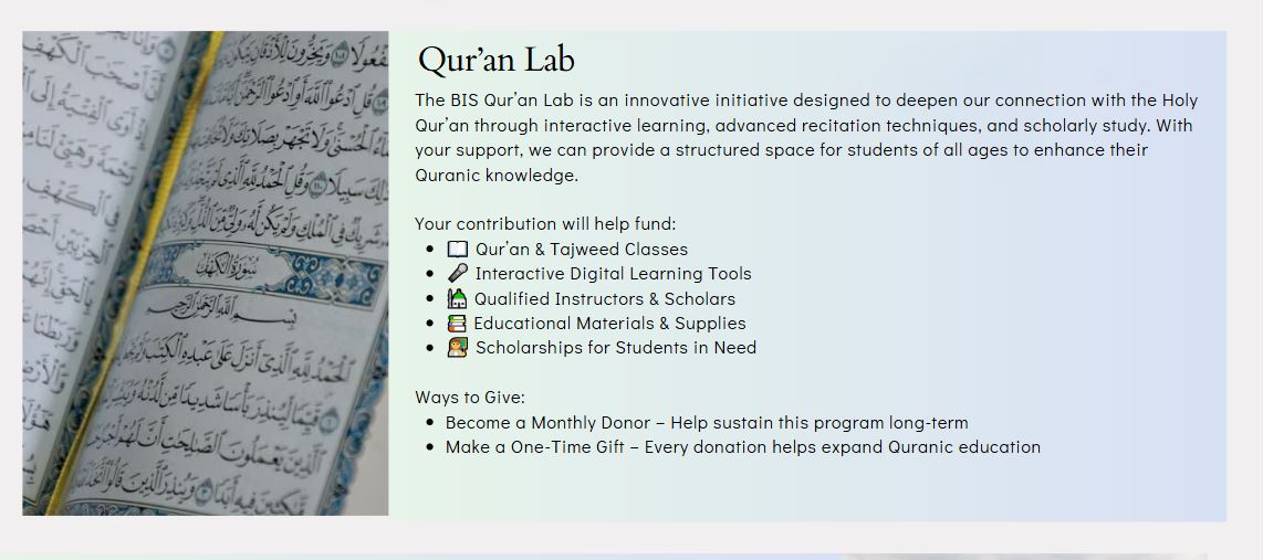BIS Quran Lab Fund 2025 – Birmingham Islamic Society